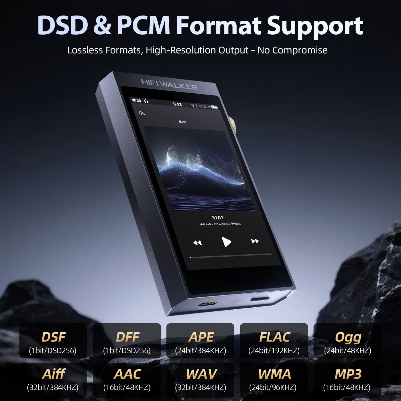 HIFI WALKER H20 Ultra Hi-Res Music Player | ES9038Q2M DAC, 4.4mm Balanced